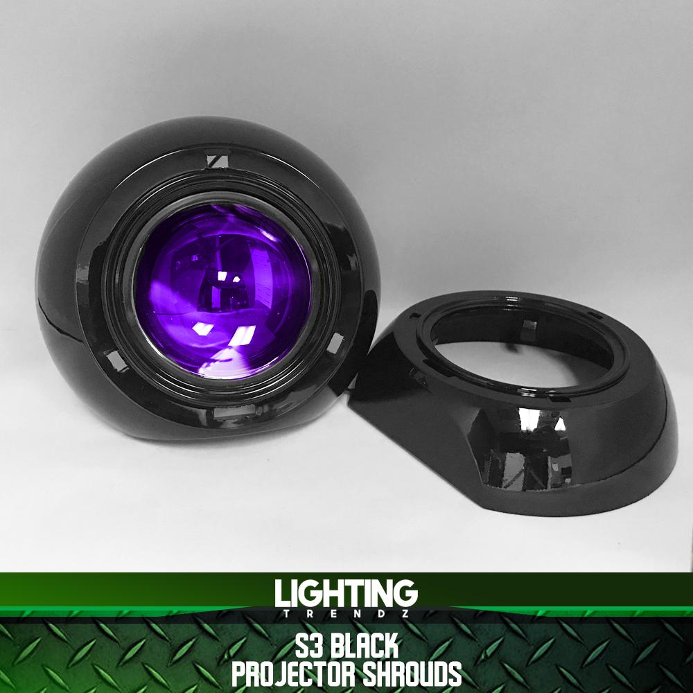 s3 projector shrouds black or chrome - Speed of Light Customs