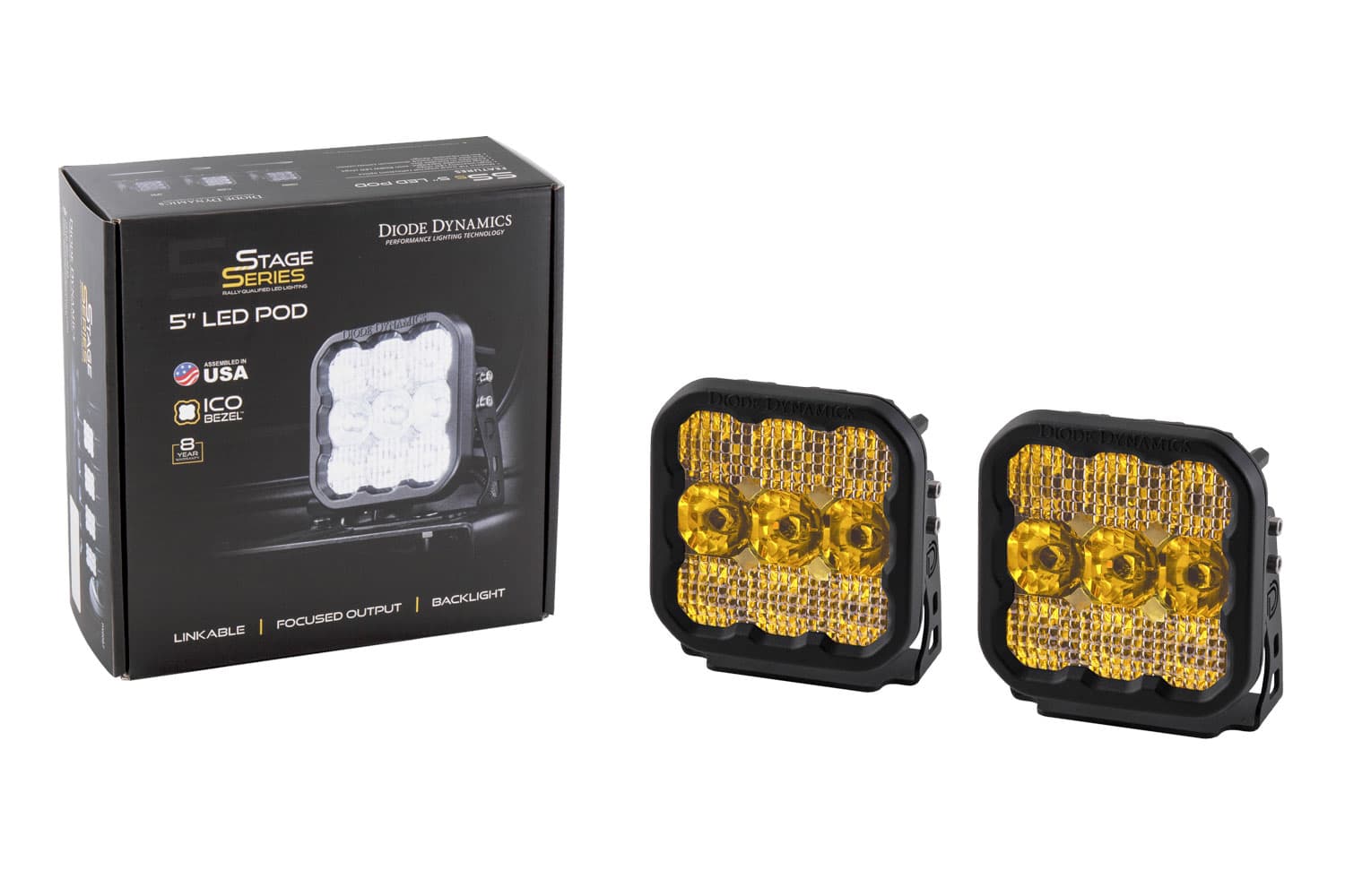 SS5 LED Pod Sport Yellow Flood (pair) – Speed of Light Customs